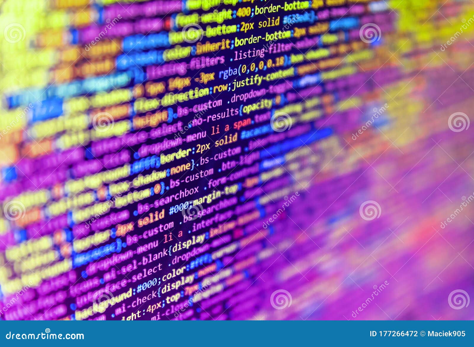 Software Developer Programming Code on Black Screen. Big Data Storage and Cloud Computing ...