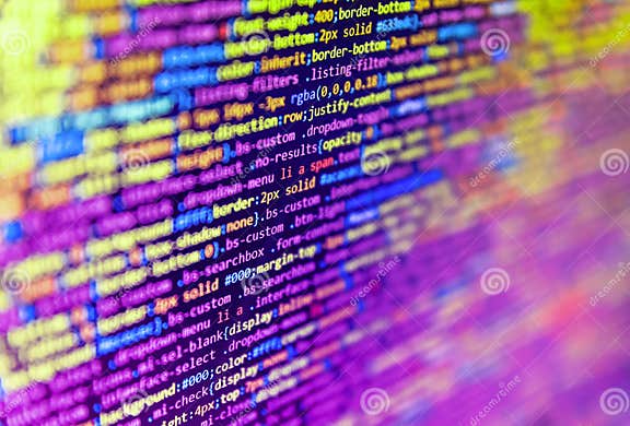 Software Developer Programming Code on Black Screen. Big Data Storage ...