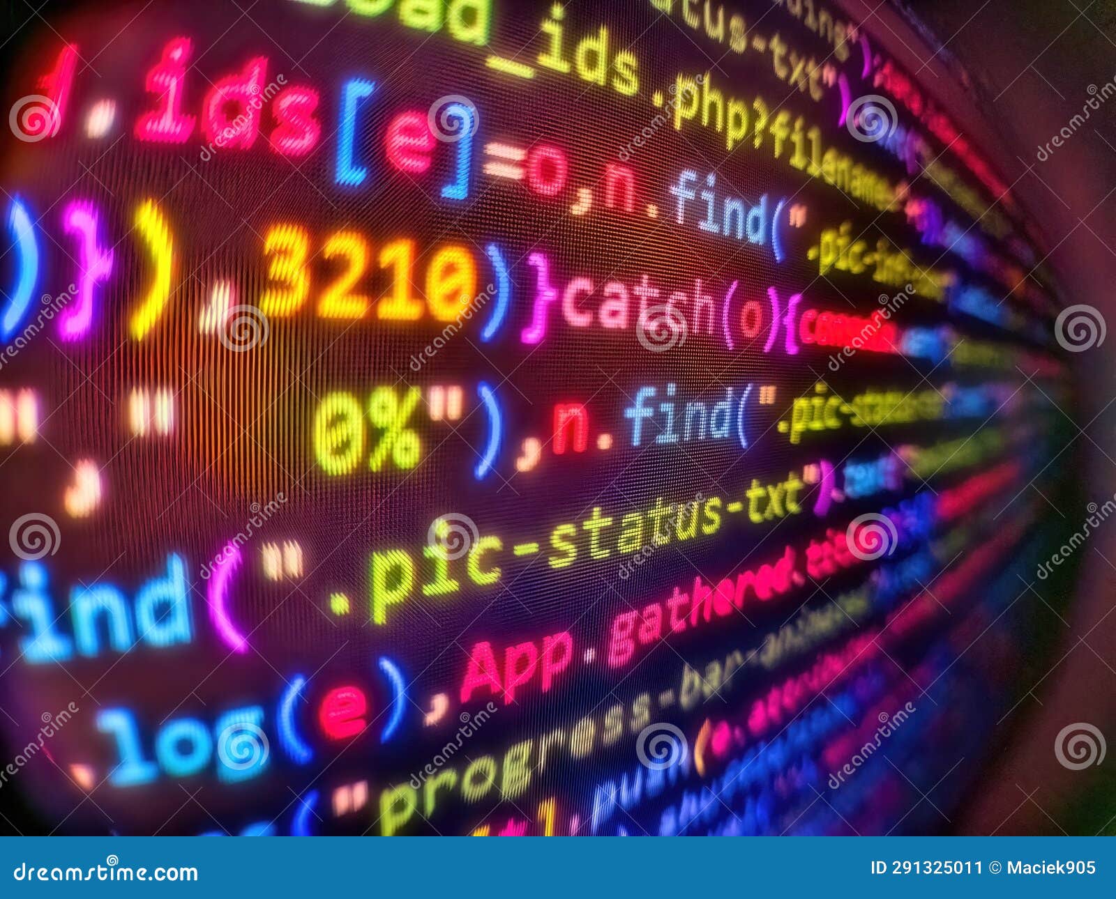 Software Developer Programming Code On Black Screen Modern Application Developing Programming