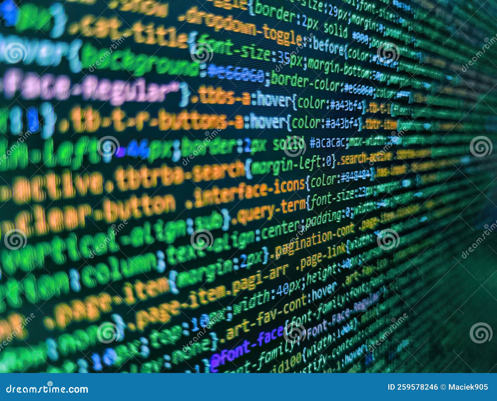 Software Developer Programming Code On Black Screen Modern Web Network And Internet