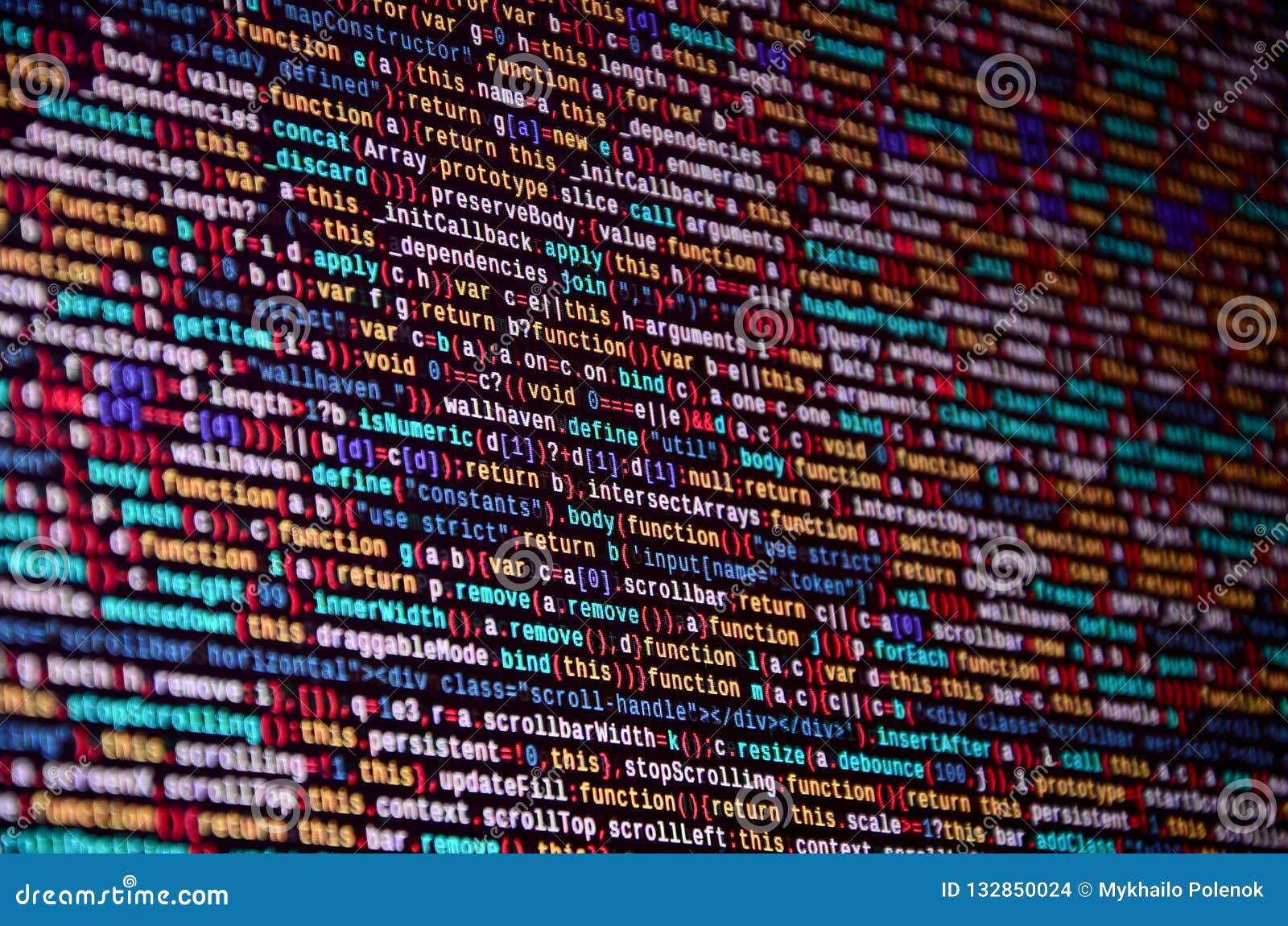 Software Developer Programming Code On Computer Abstract Computer Script Source Code Stock