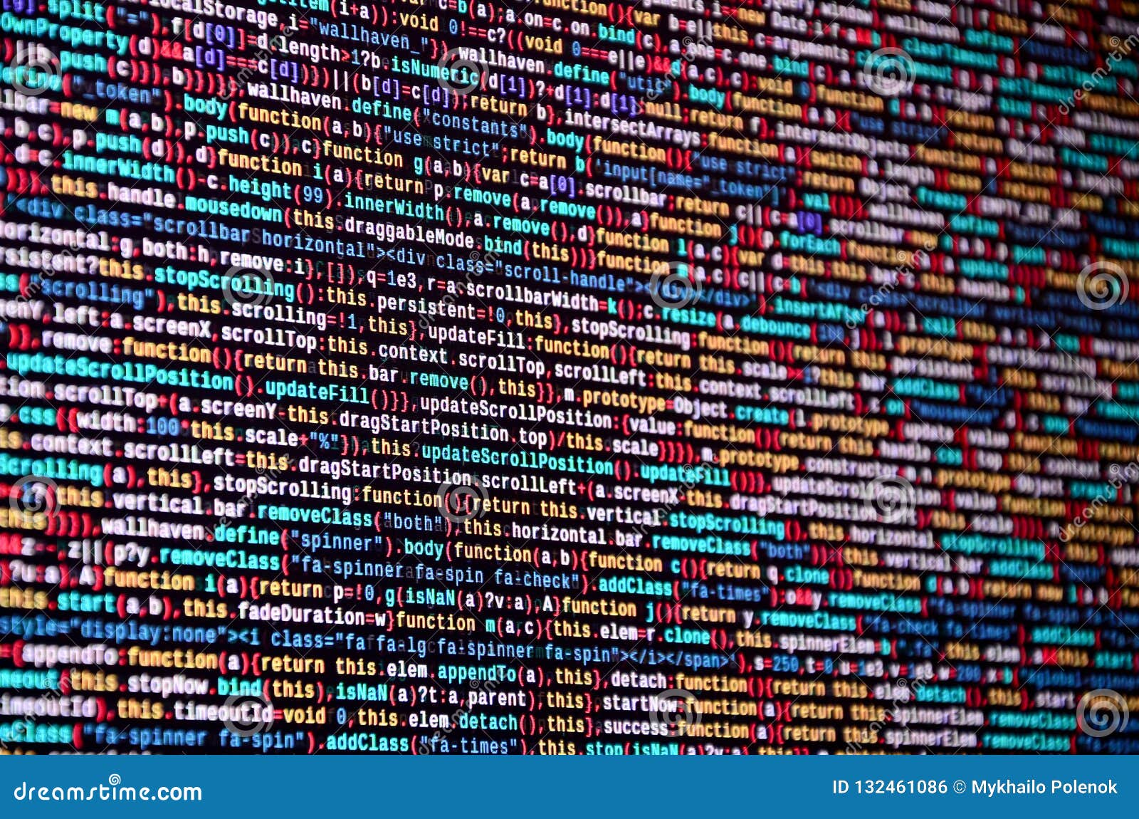Software Developer Programming Code On Computer Abstract Computer Script Source Code Stock