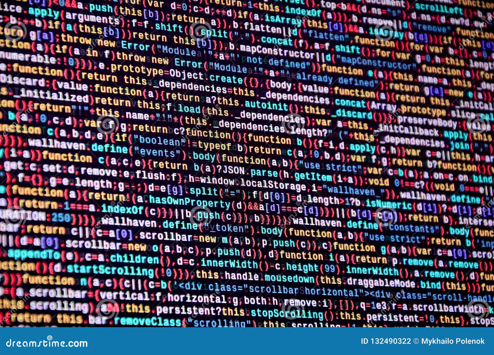 Software Developer Programming Code On Computer Abstract Computer Script Source Code Stock