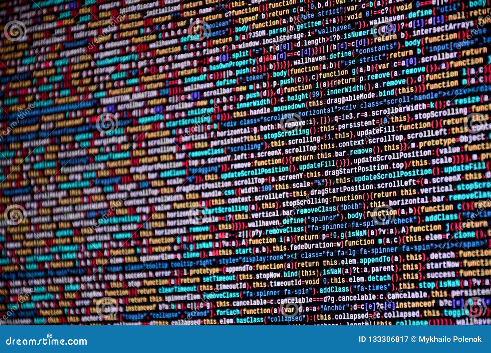Software Developer Programming Code On Computer Abstract Computer Script Source Code Stock
