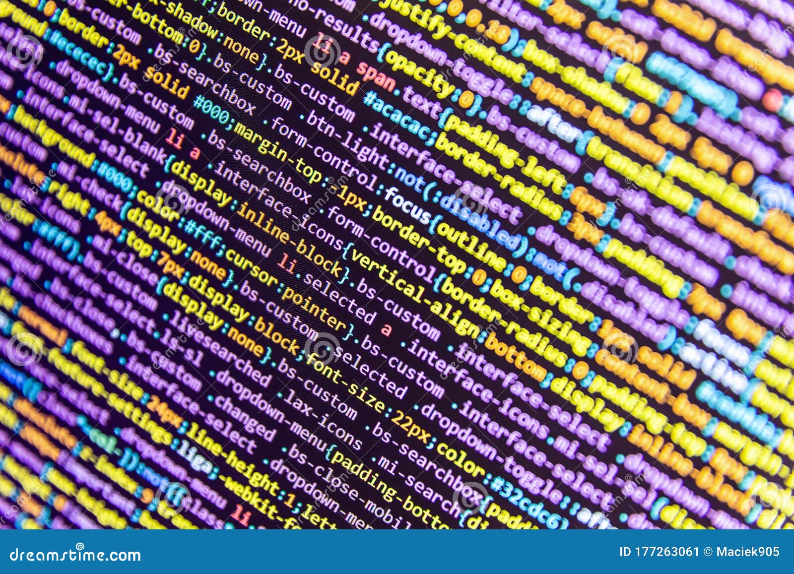 Software Developer Programming Code On Computer Html Code On Lcd Screen Web Developer Html