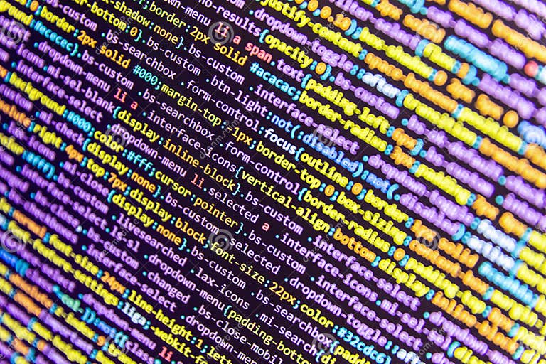 Software Developer Programming Code On Computer Html Code On Lcd 0488