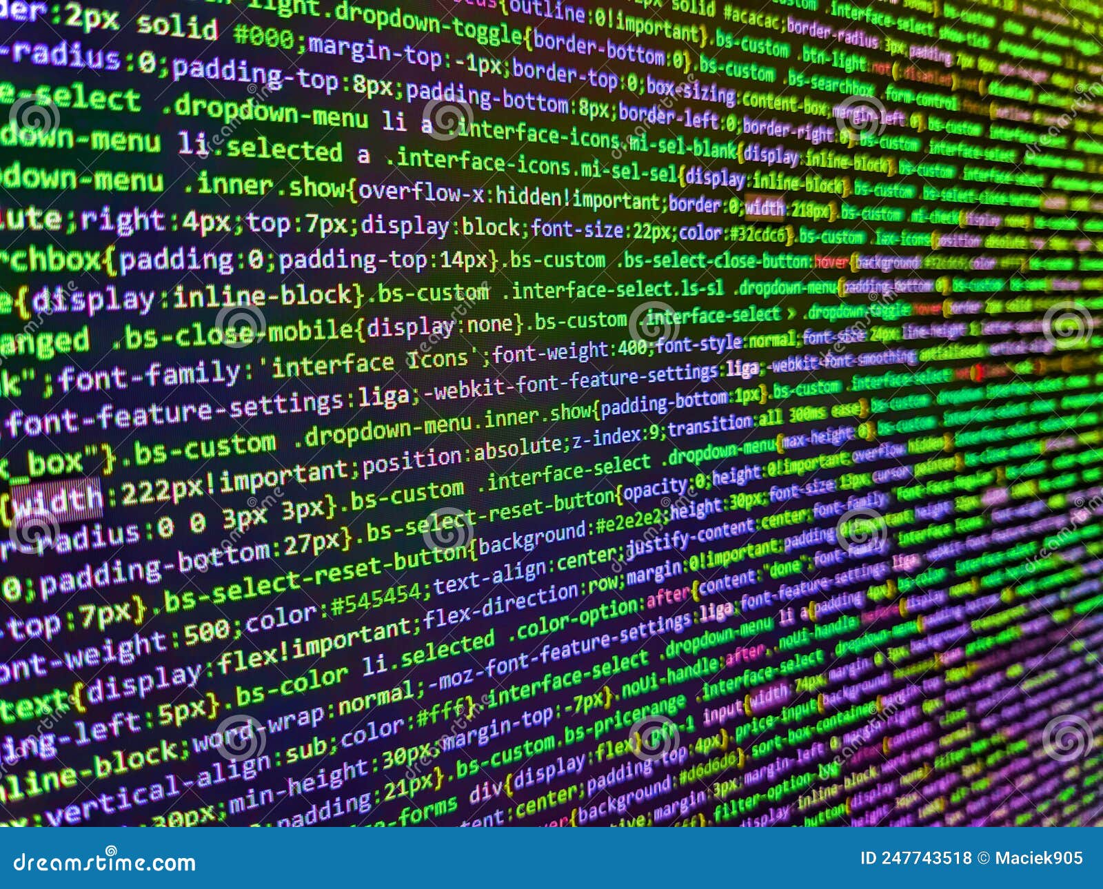Software Developer Programming Code On Computer Laptop Screen Show Abstract Computer 0199