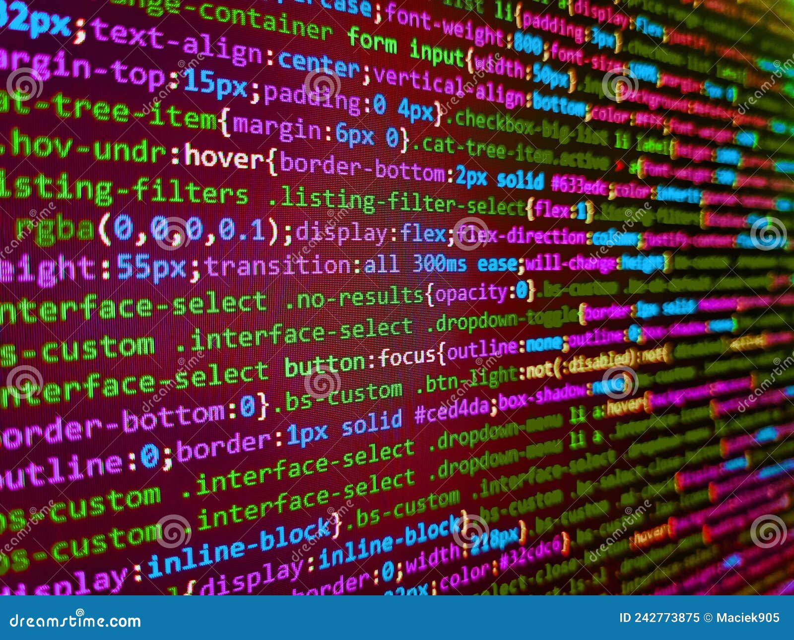 Software Developer Programming Code On Computer Matrix Byte Of Binary Data Rian Code Running