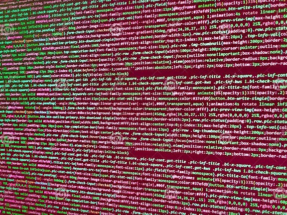 Software Developer Programming Code On Computer Monitor Abstract Multicolored Spiral For