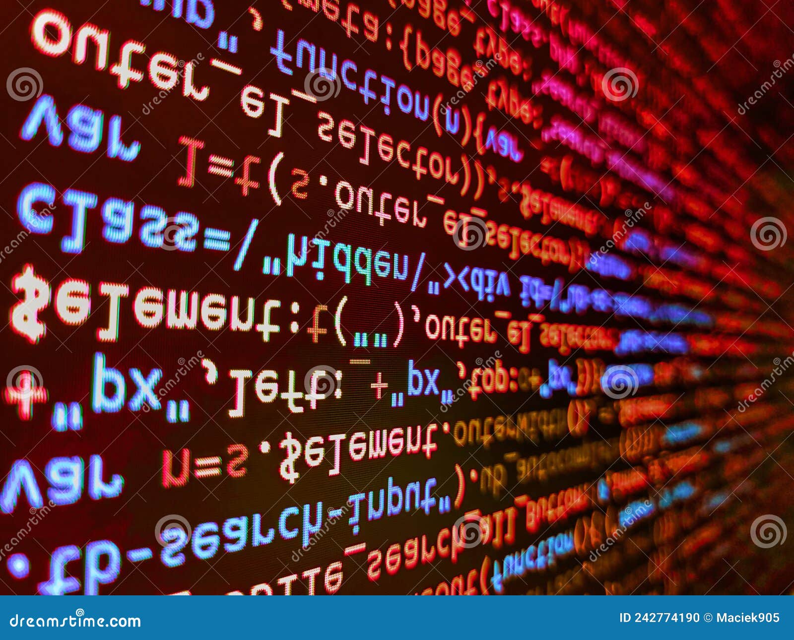 Software Developer Programming Code On Computer Monitor Programming Code Abstract Technology