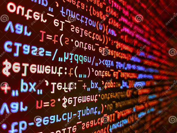Software Developer Programming Code on Computer Monitor. Programming ...