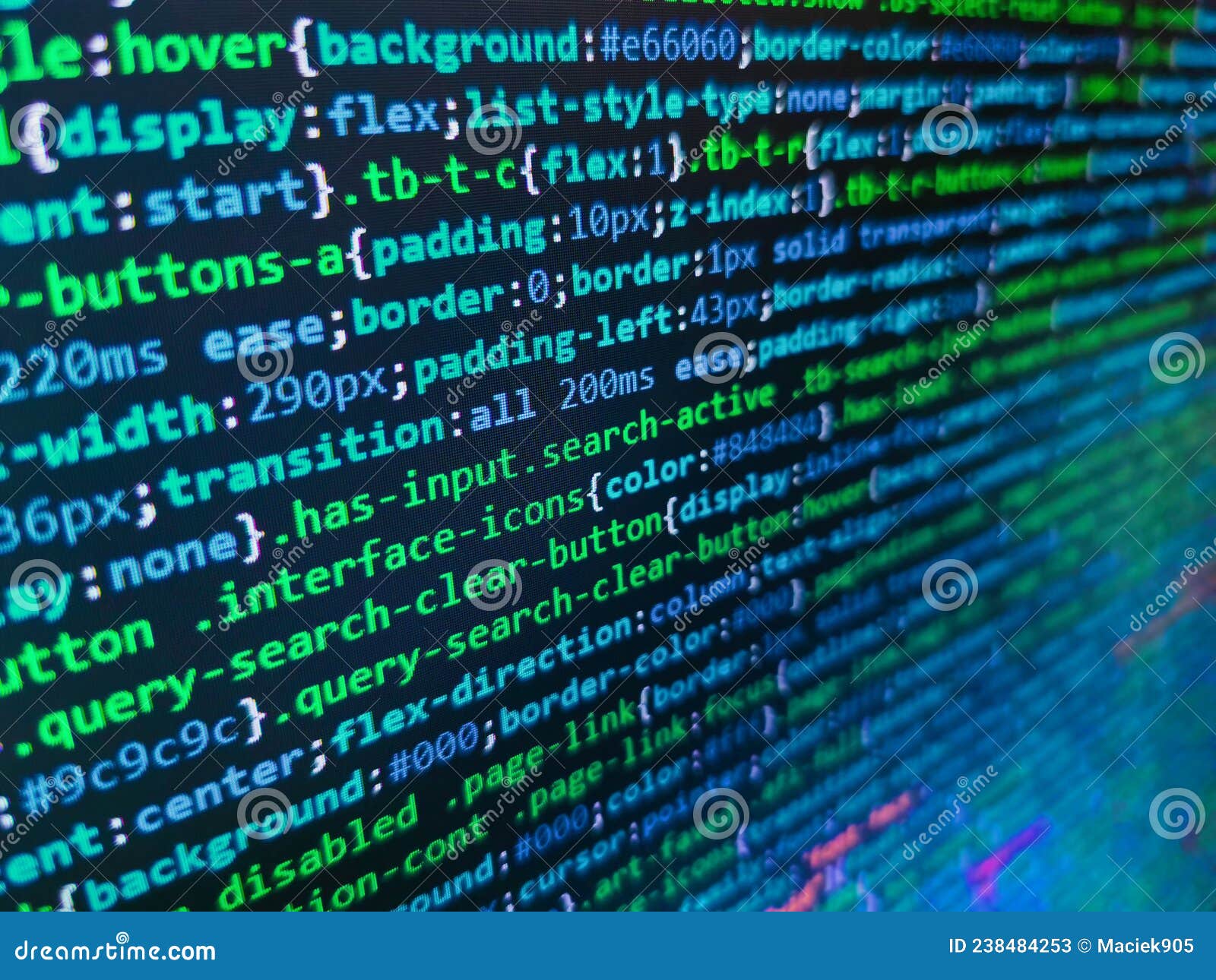 Software Developer Programming Code on Computer Monitor. Software ...