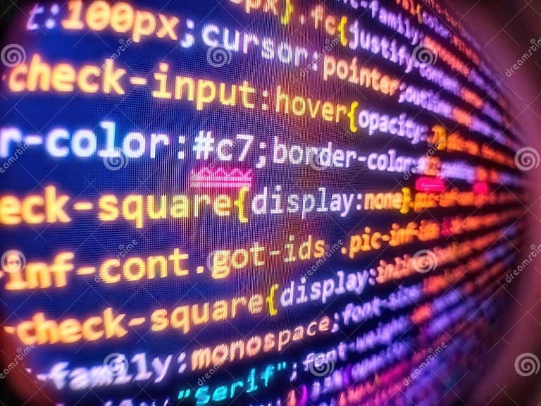 Software Developer Programming Code On Computer Monitor Digital Abstract Bits Data Stream
