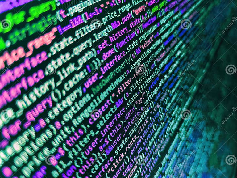 Software Developer Programming Code On Computer Monitor Digital
