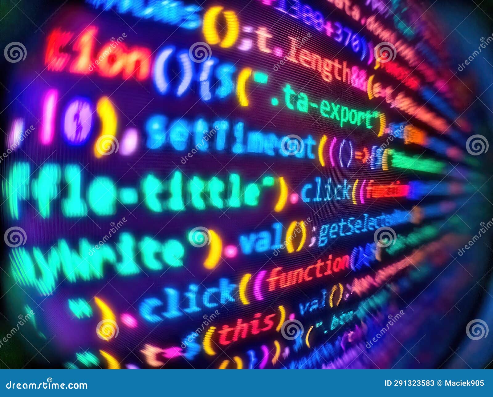 Software Developer Programming Code On Computer Monitor Programing Workflow Abstract Algorithm