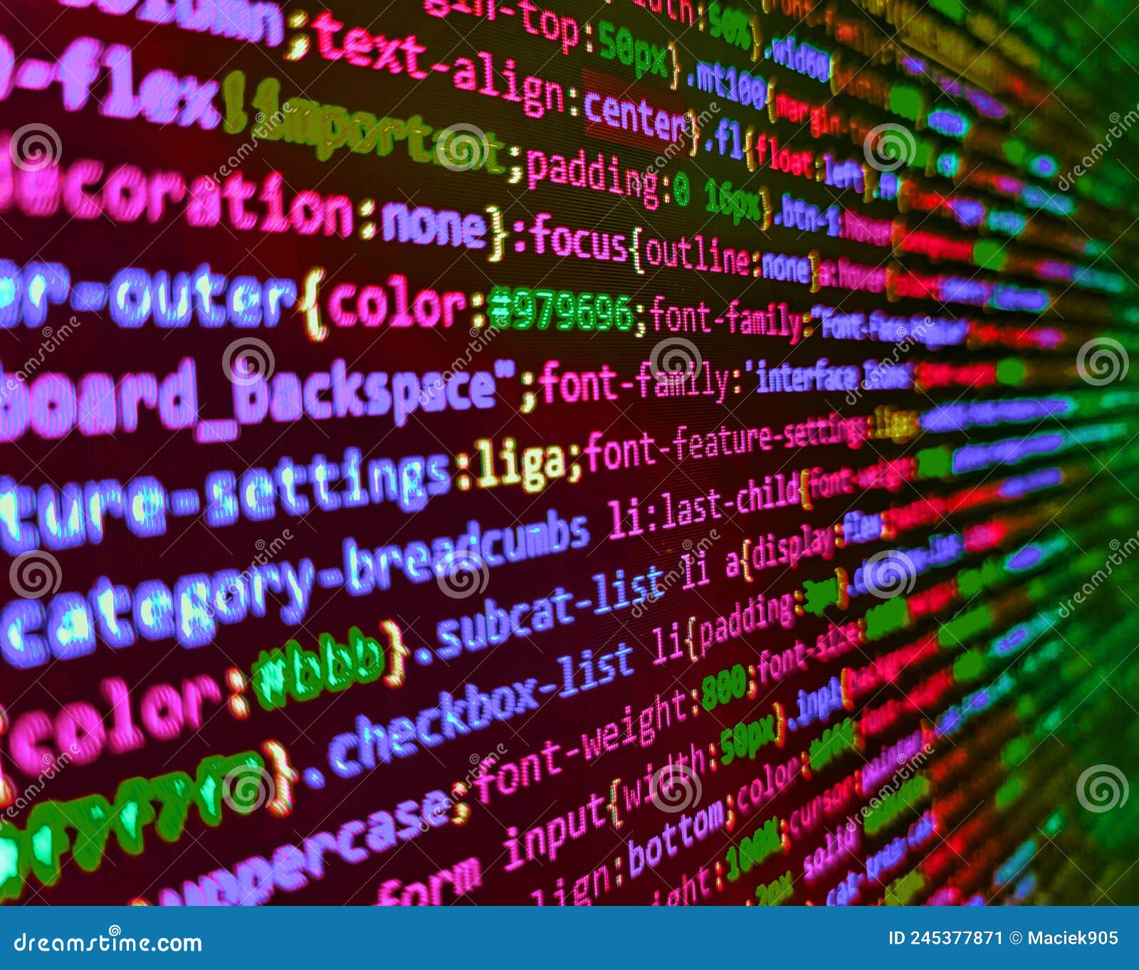 Software Developer Programming Code On Computer Monitor Computer Script Coding Source Code On