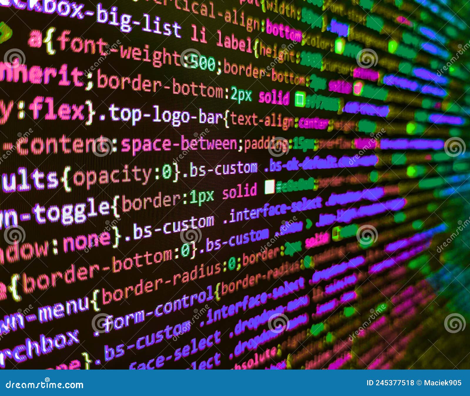 Software Developer Programming Code On Computer Monitor Seo