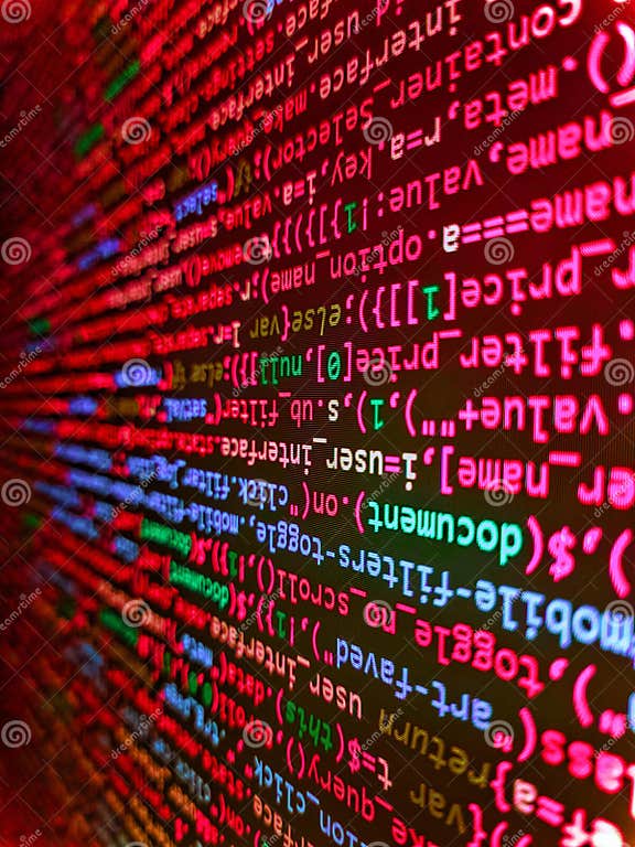 Software Developer Programming Code on Computer Monitor. Software ...