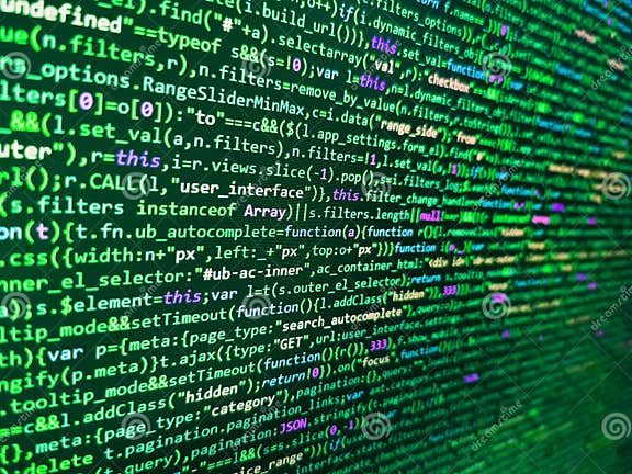 Software Developer Programming Code On Computer Monitor Web Developer Html Code With Css On
