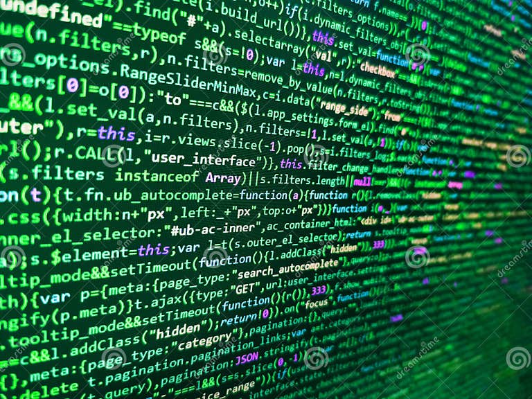 Software Developer Programming Code on Computer Monitor. Web Developer ...