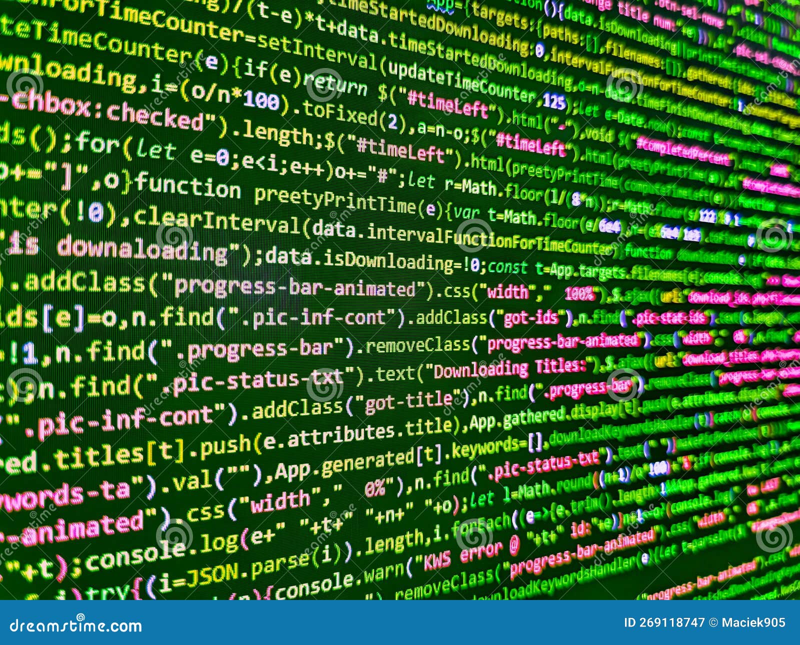 Software Developer Programming Code. Computer Programming Source Code Abstract Screen of ...