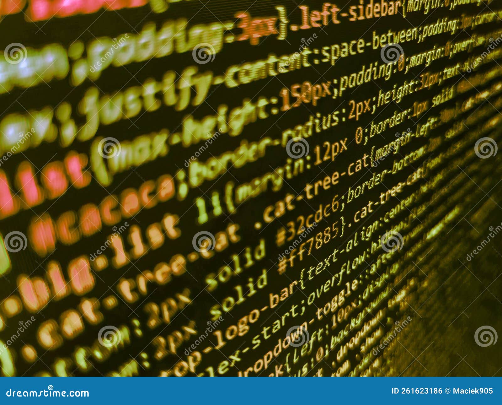 Software Developer Programming Code Monitor Closeup Of Function Source Code Developing