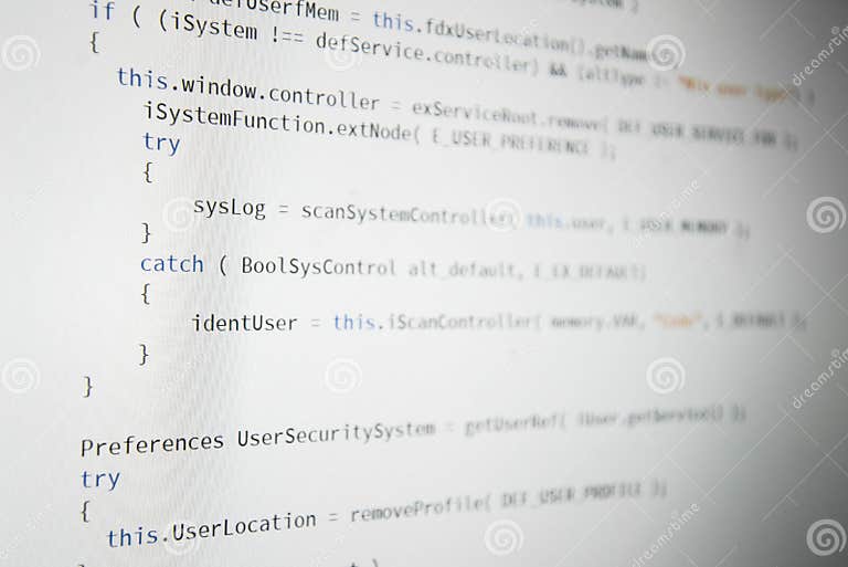 Software Developer Programming Code on White Background Stock Photo ...