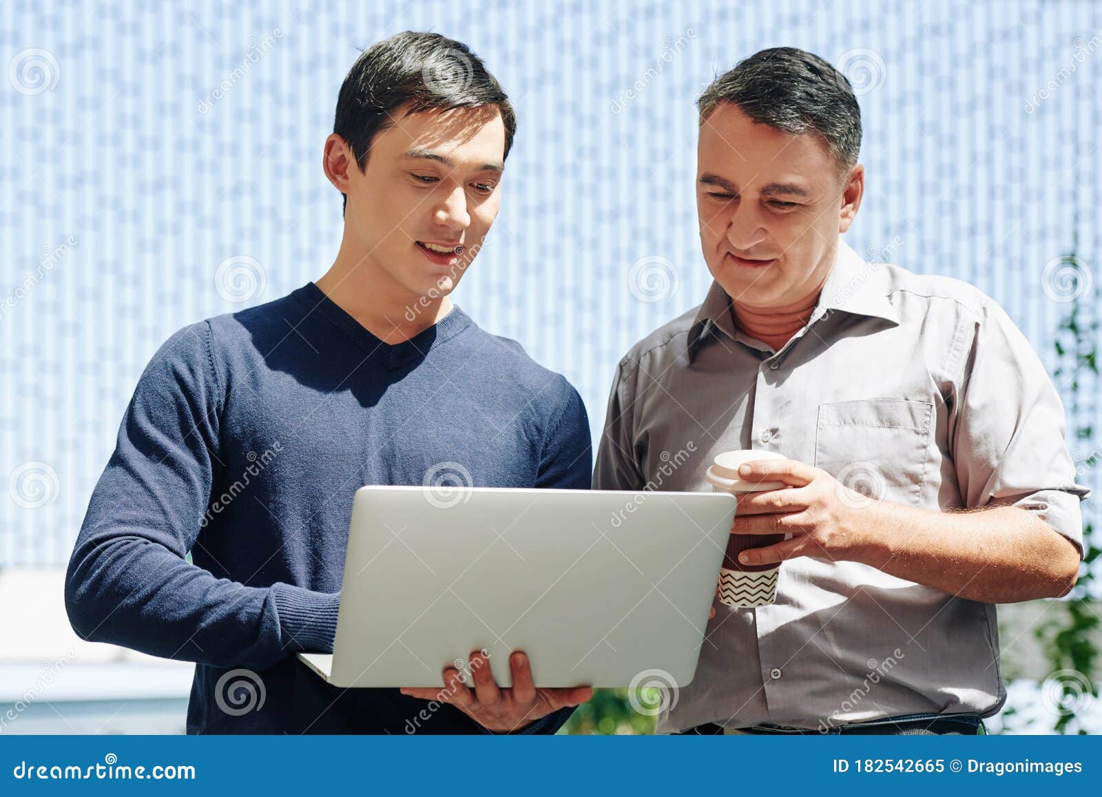 Software Developer Showing His Project Stock Image - Image of manager ...