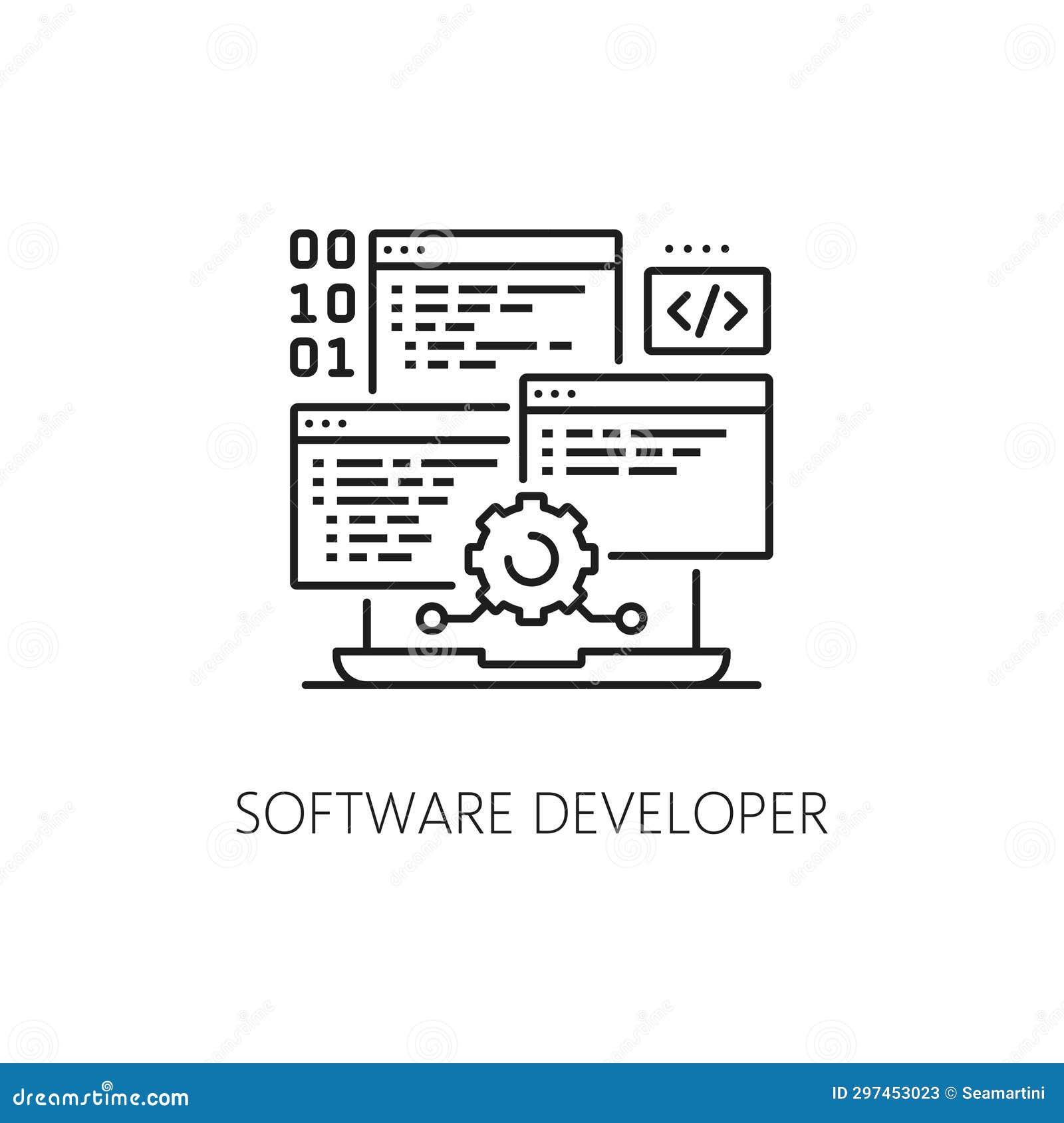 Software Developer it Specialist Icon, Engineering Stock Illustration ...