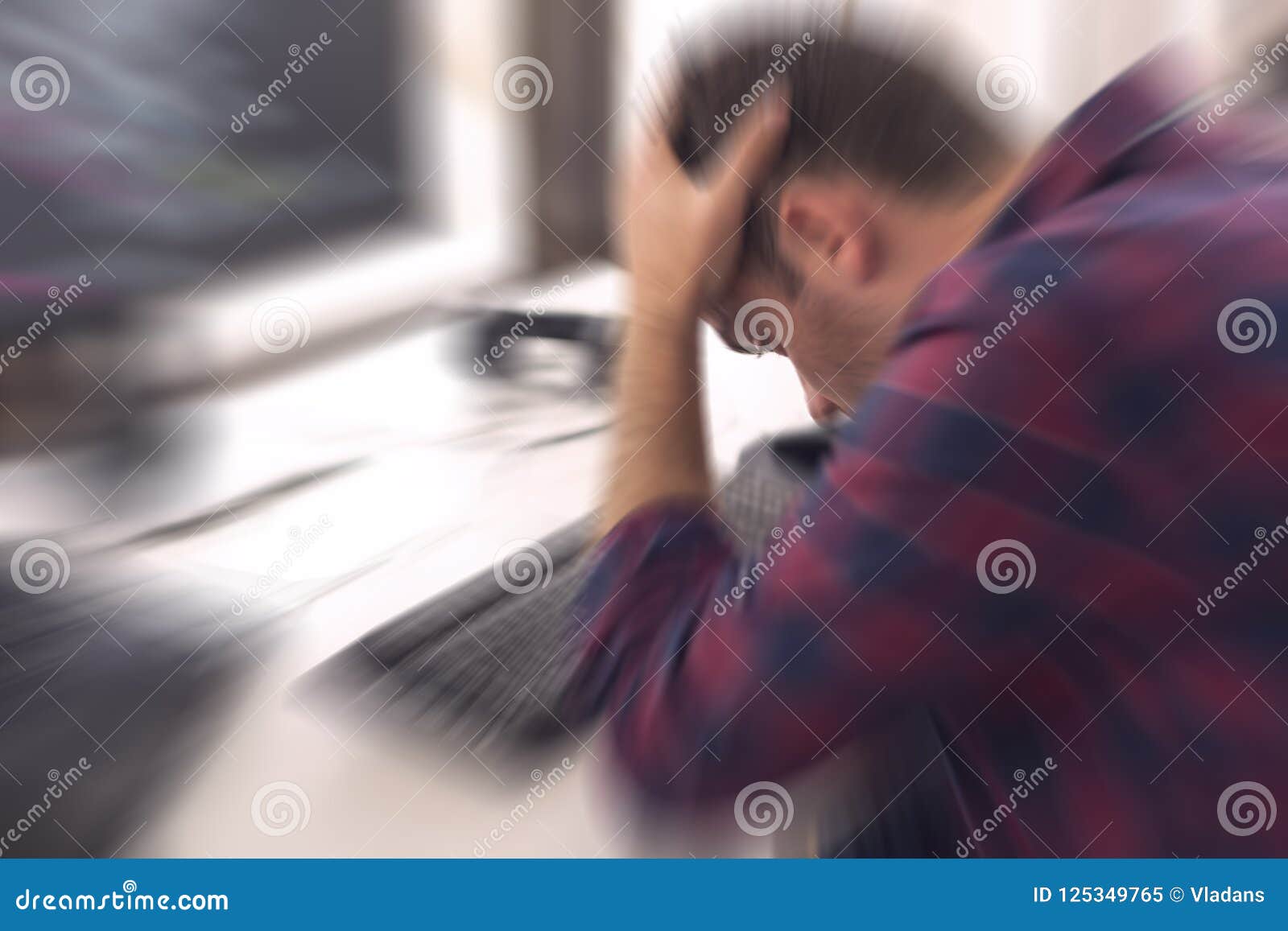 Software Developer Stressed because of Code Malfunction Stock Image ...