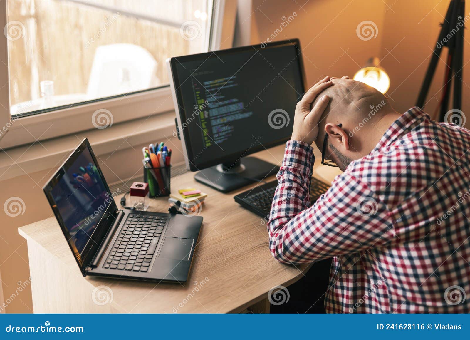 Software Developer Stressed Out at Work Stock Photo - Image of designer ...