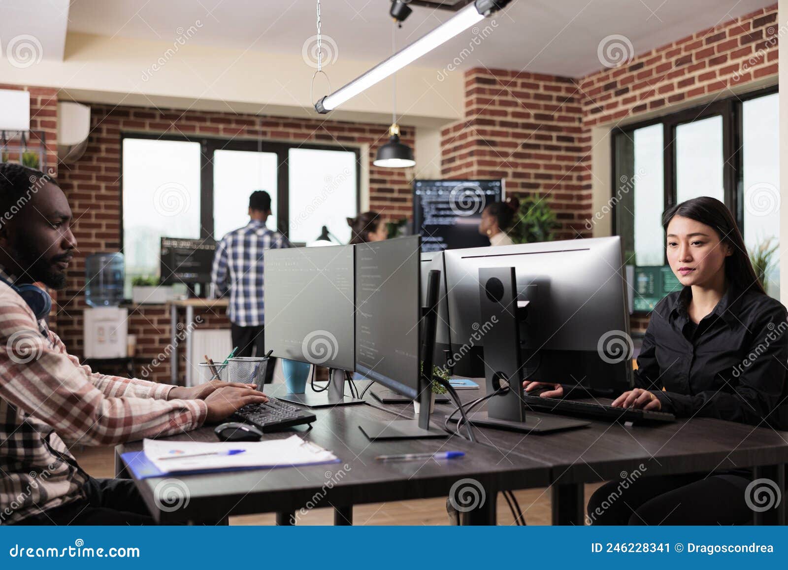 Software Developer Team Programming Encryption Applications To Be Used ...