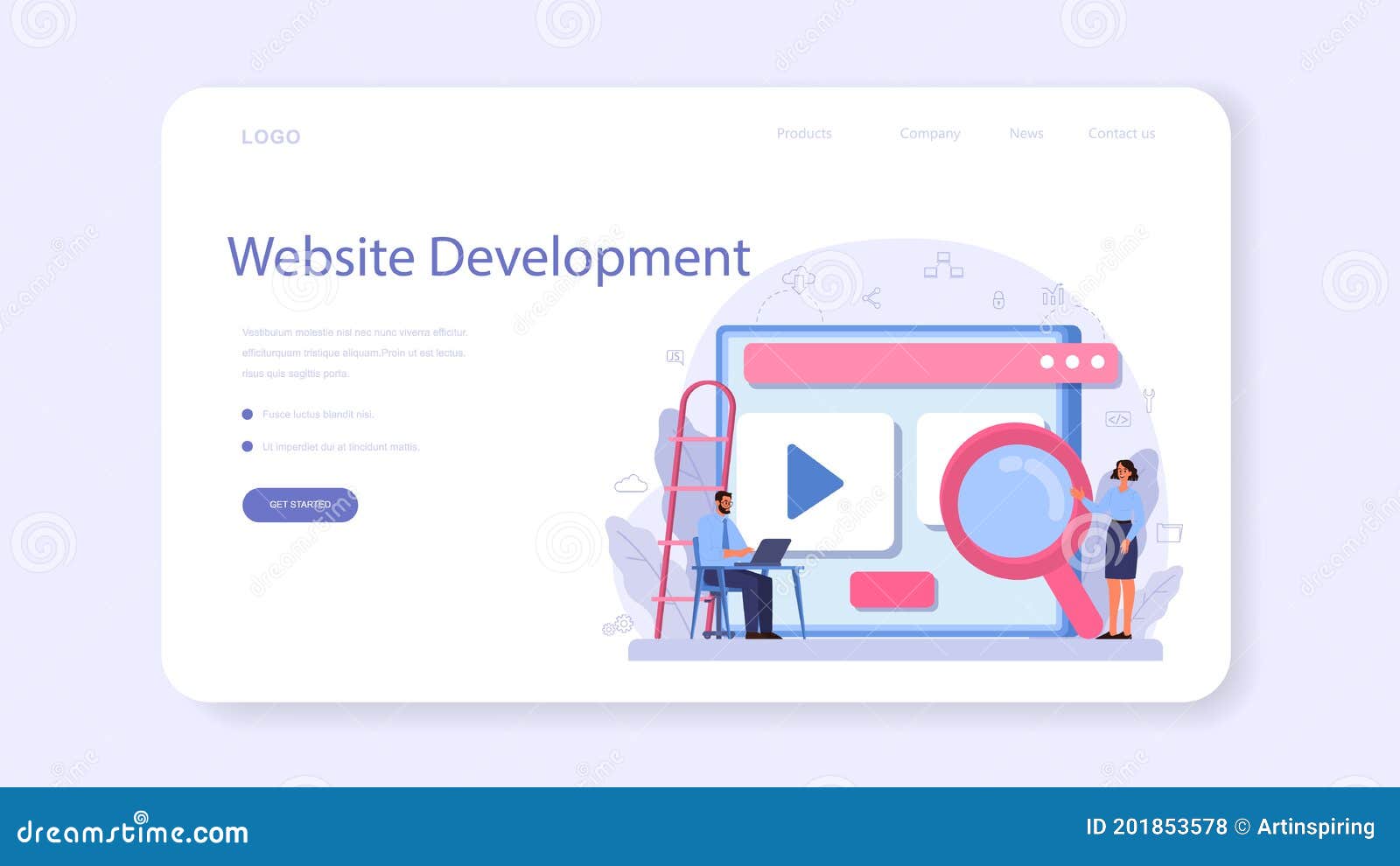 Software Developer Web Banner or Landing Page. Idea of Programming ...
