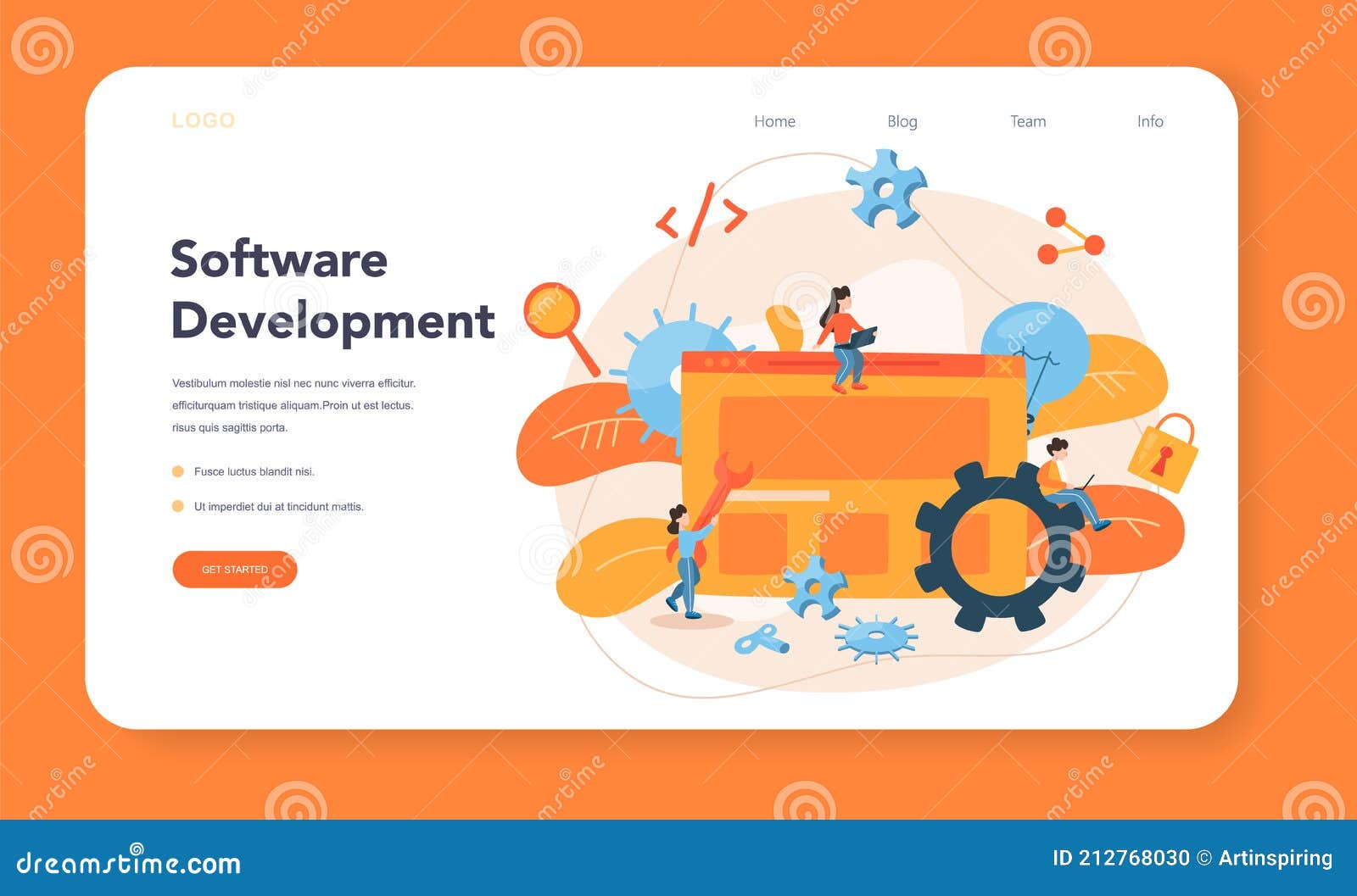 Software Developer Web Banner or Landing Page. Idea of Programming ...