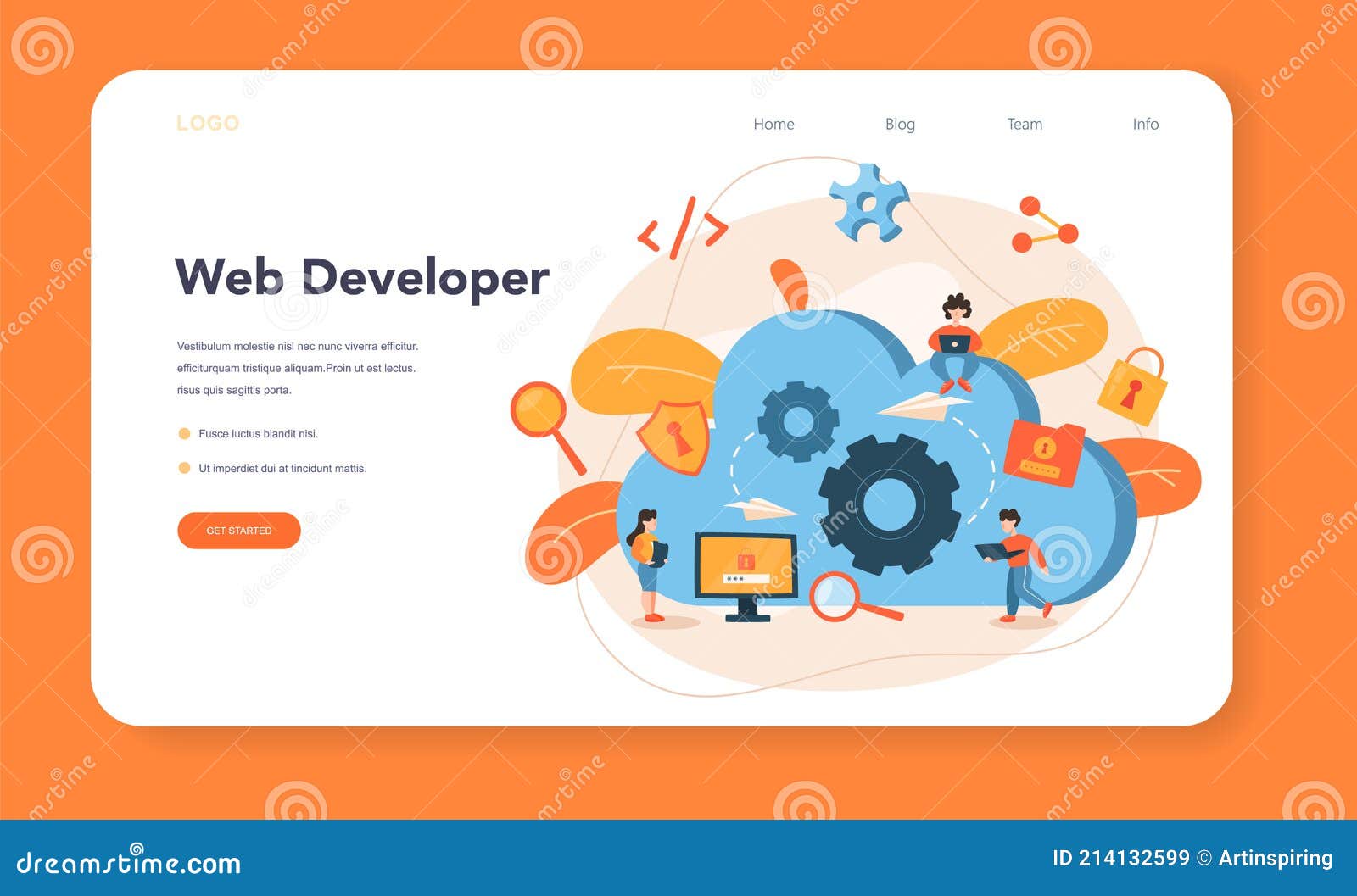 Software Developer Web Banner Or Landing Page Idea Of Programming Stock Vector Illustration 3287