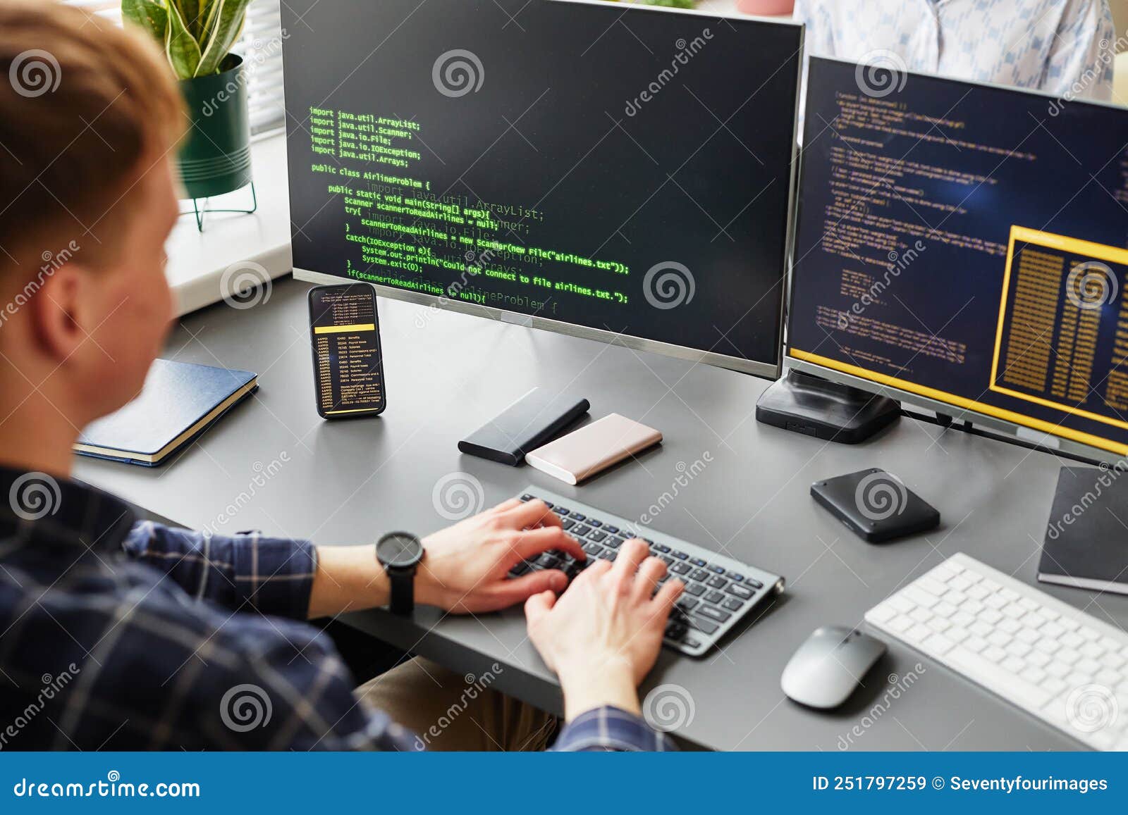 Software Developer Working With Codes On Computer Stock Image Image Of Program Specialist