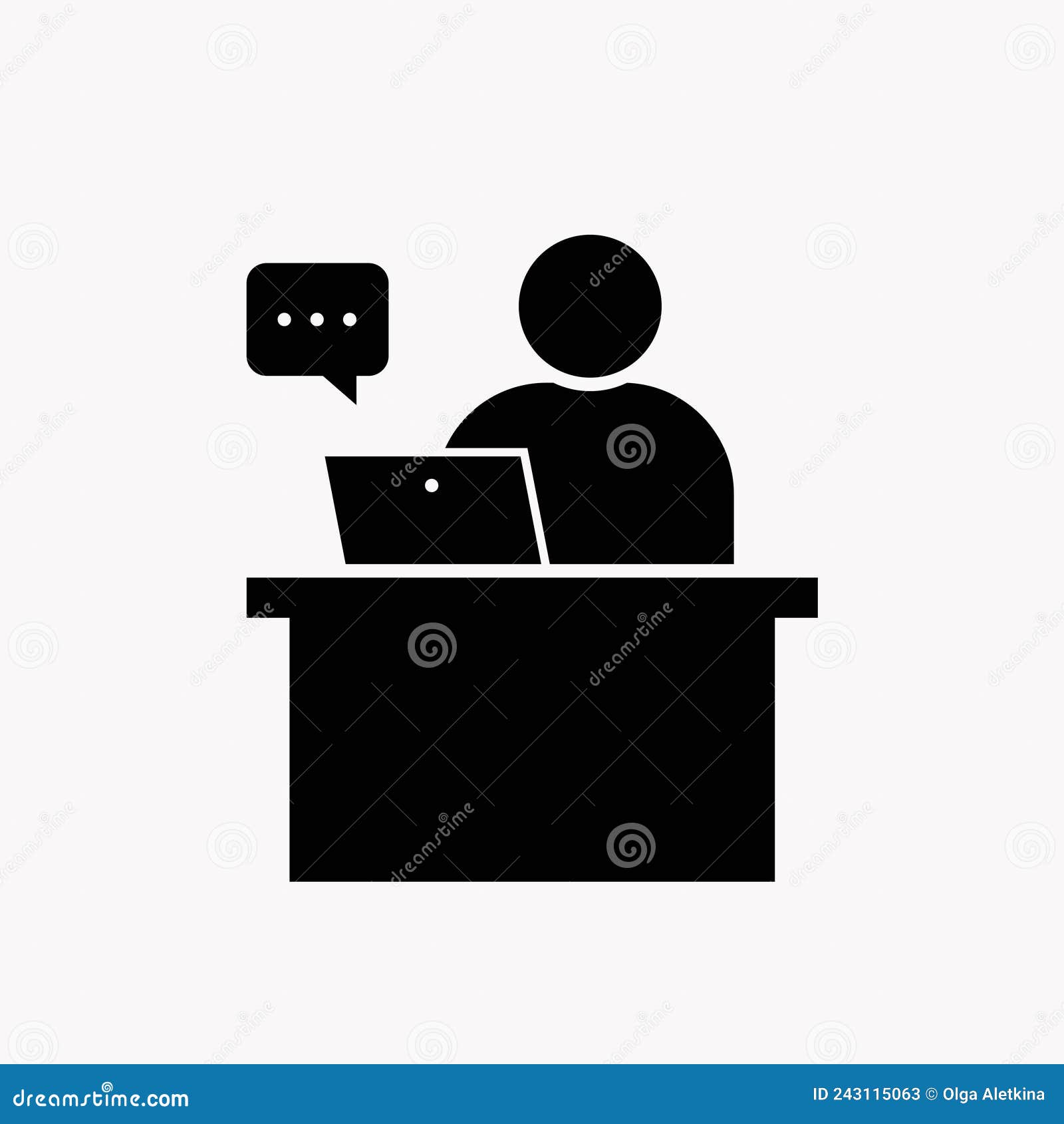 Software Developer at Workplace Icon. High Quality Black Style Vector ...