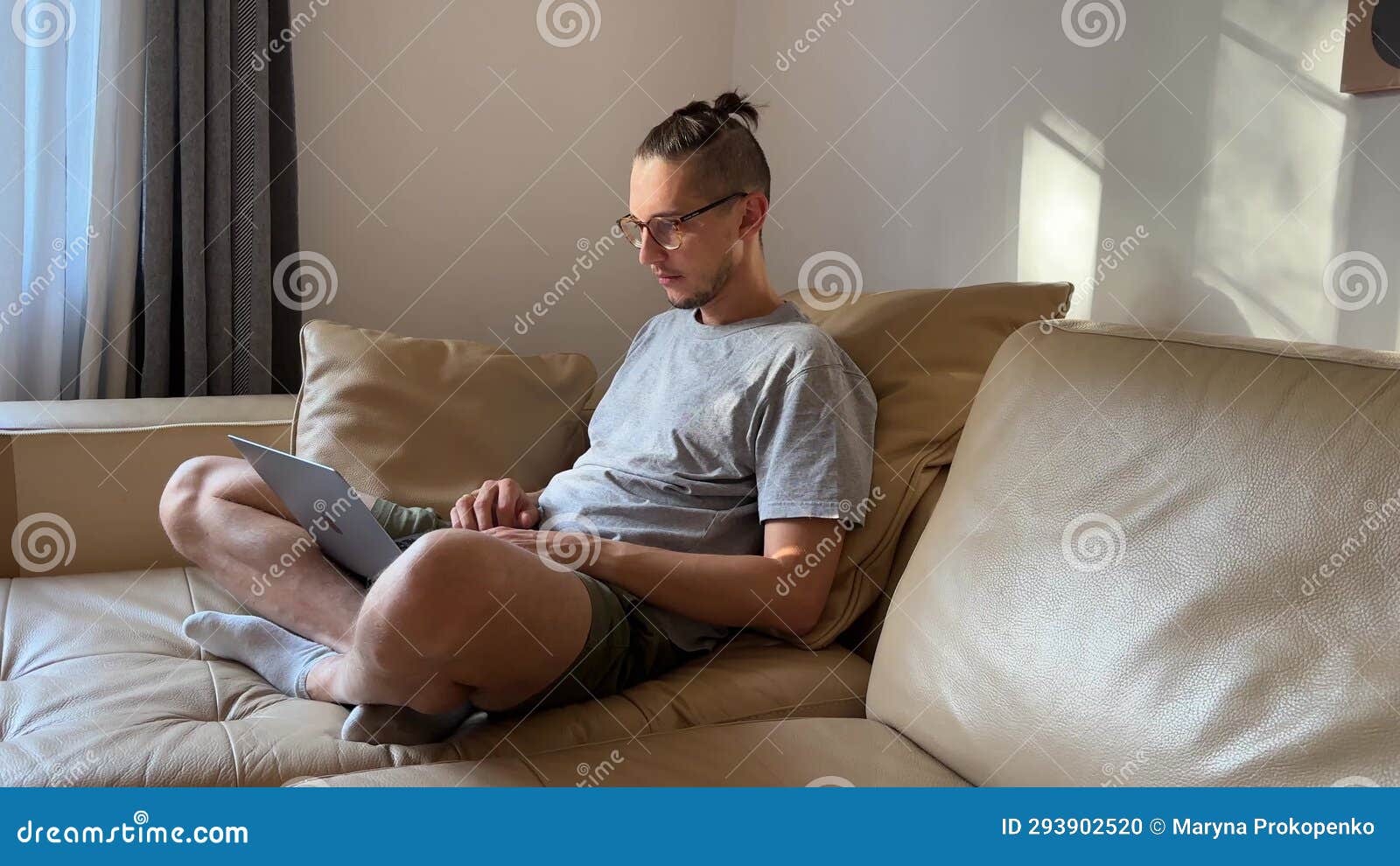 Software Developer Works and Expresses Different Emotions on His Face ...