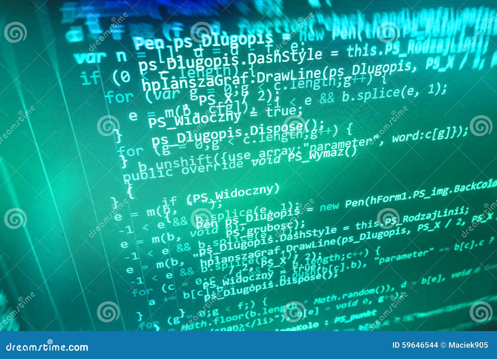 Software Developer Workspace Screen Stock Photo - Image of cyberspace ...