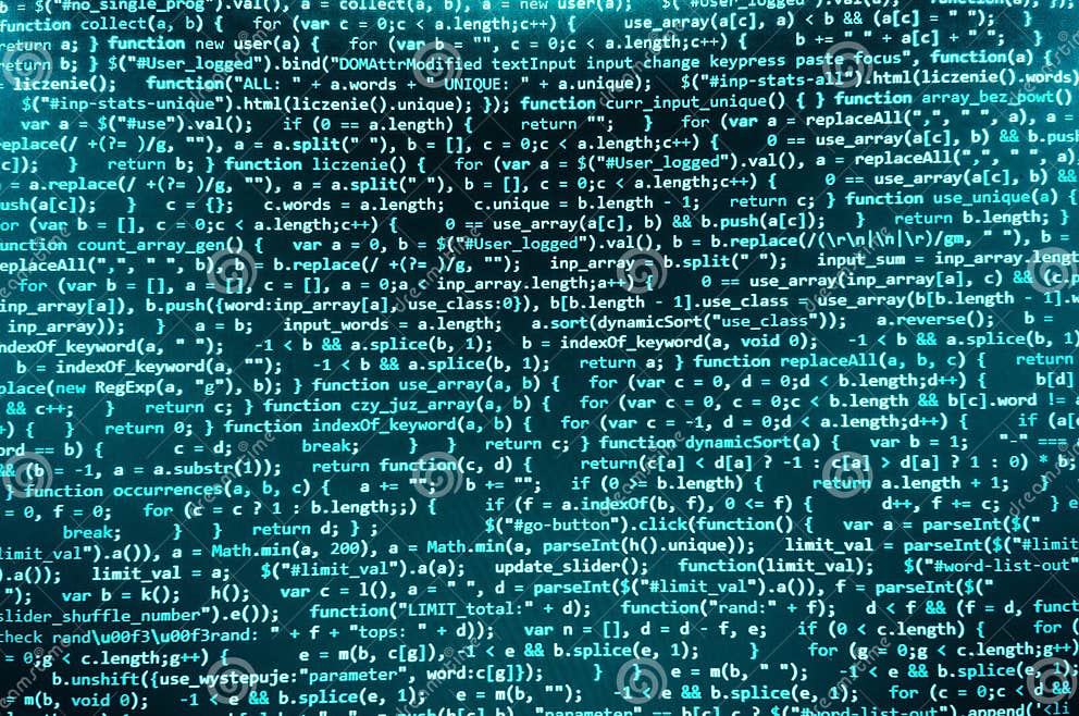 Software Developer Workspace Screen Stock Image - Image of black, blue ...