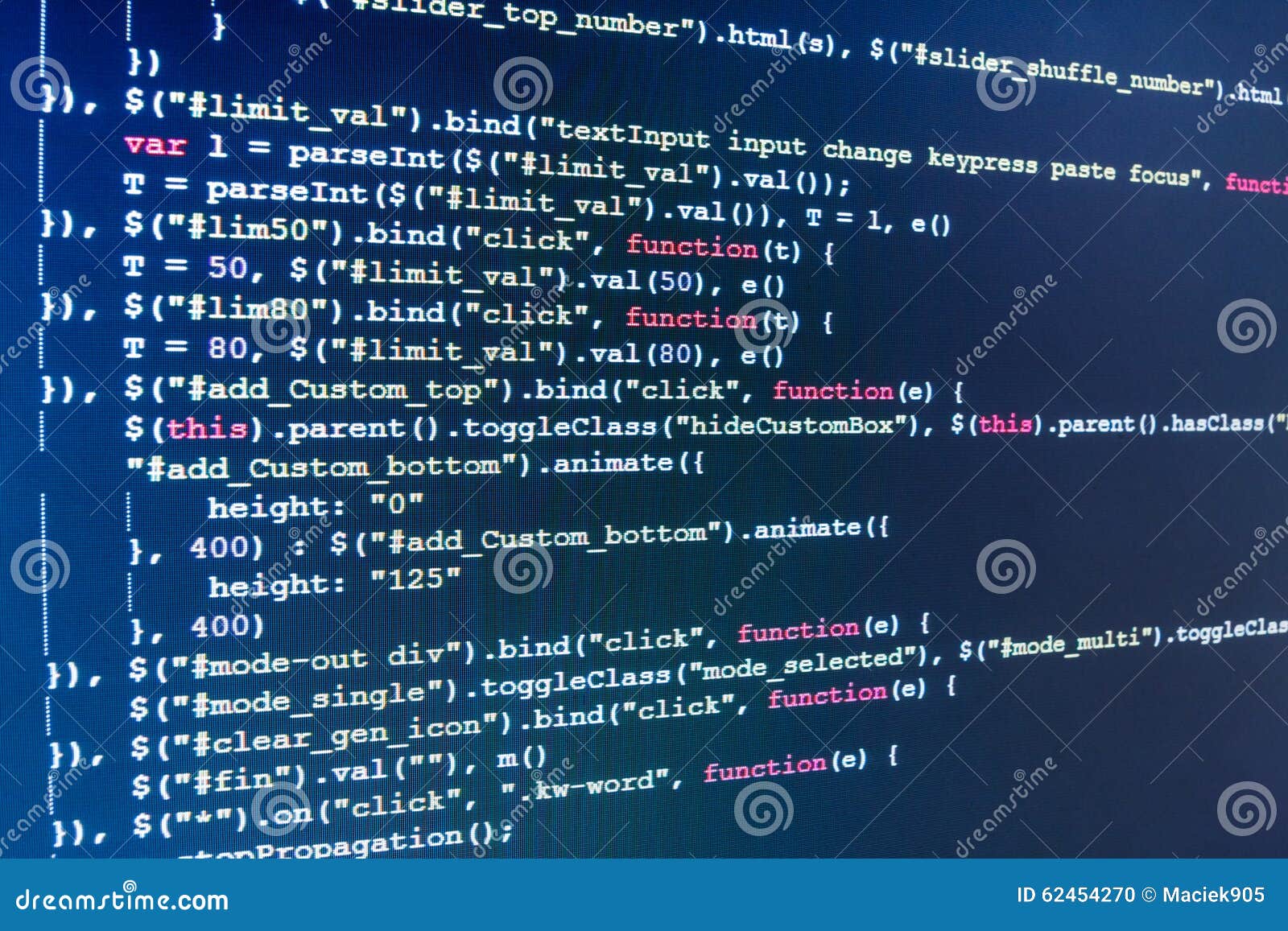 Software Developer Workspace Screen Stock Photo - Image of closeup ...