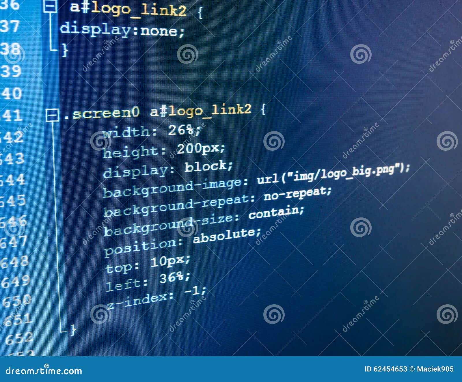 Software Developer Workspace Screen Stock Image - Image of backdrop ...