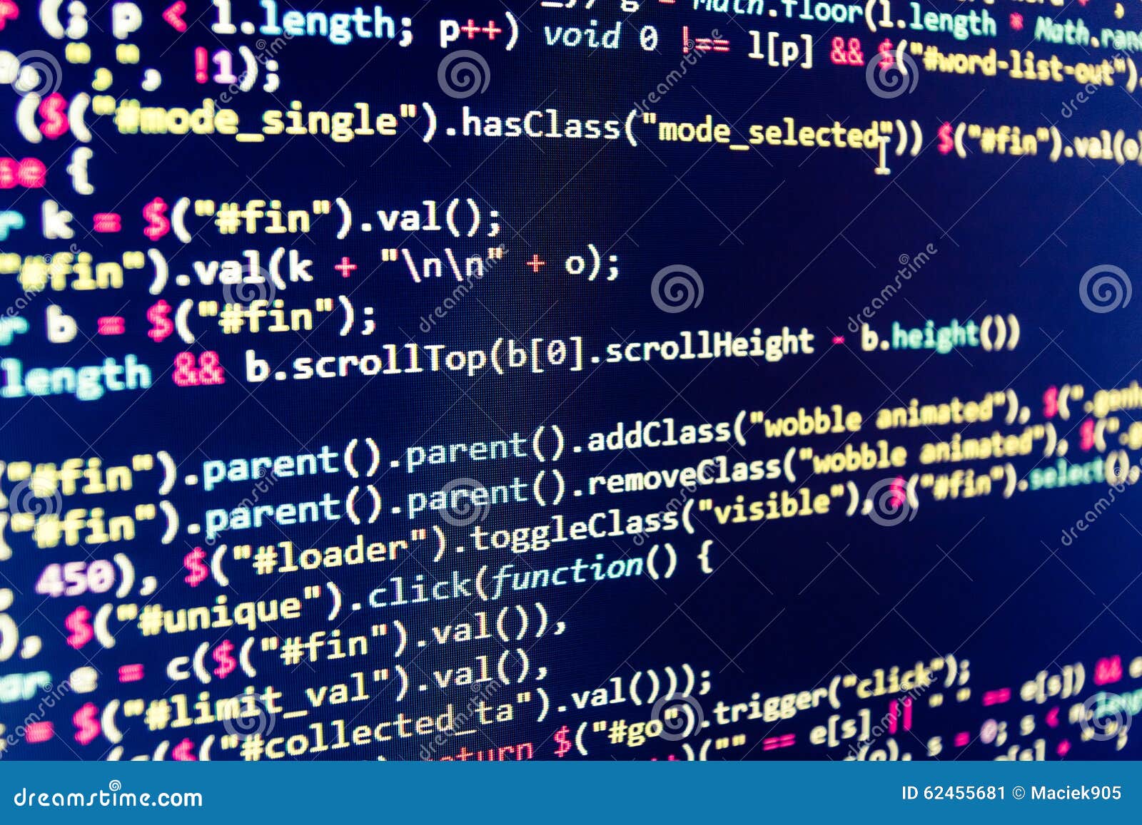 Software Developer Workspace Screen Stock Image - Image of development ...