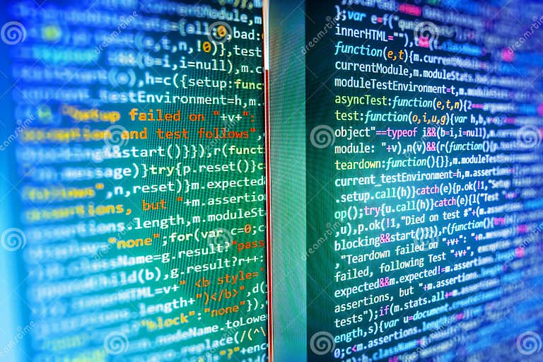 Software Developer Workspace Screen Stock Photo - Image of function ...
