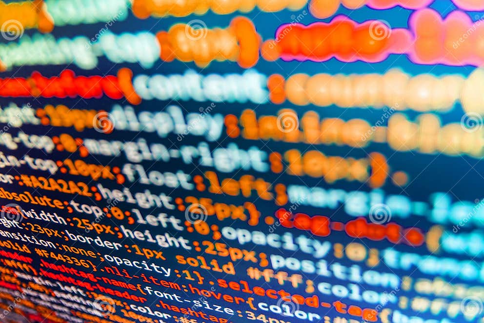 Software Developer Workspace Screen Stock Photo - Image of design ...