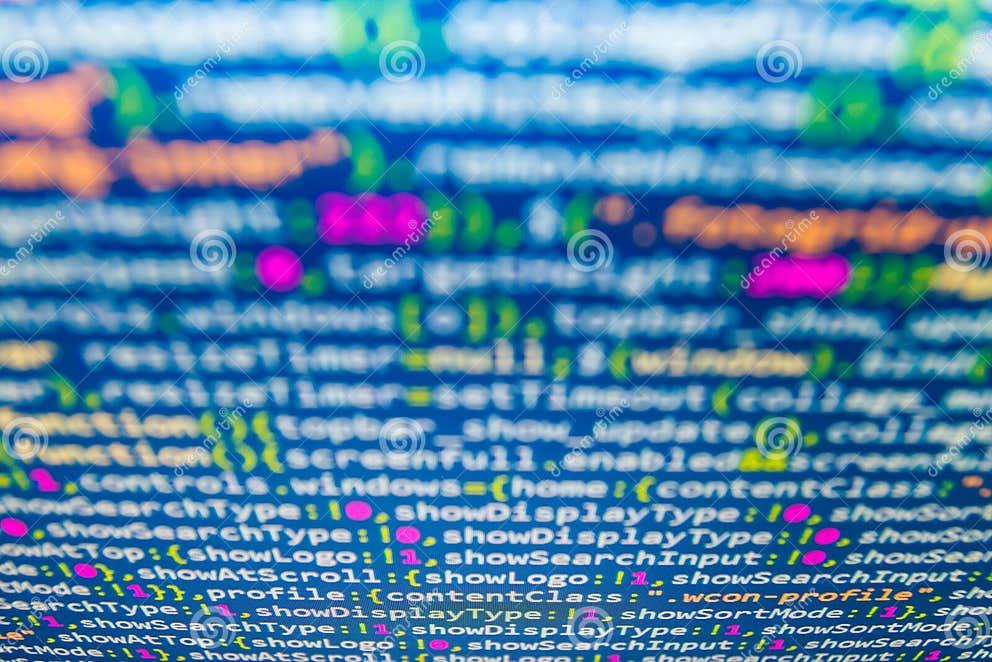 Software Developer Workspace Screen Stock Photo - Image of analyzing ...