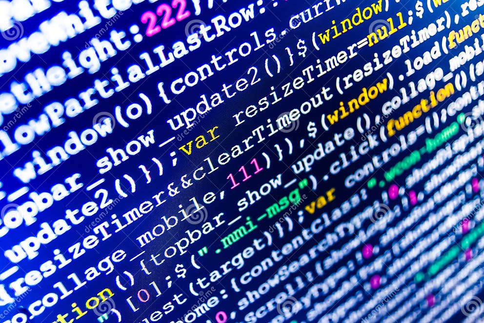 Software Developer Workspace Screen Stock Illustration - Illustration ...