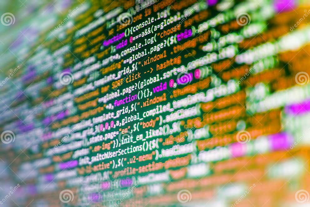 Software Developer Workspace Screen Stock Photo - Image of active ...