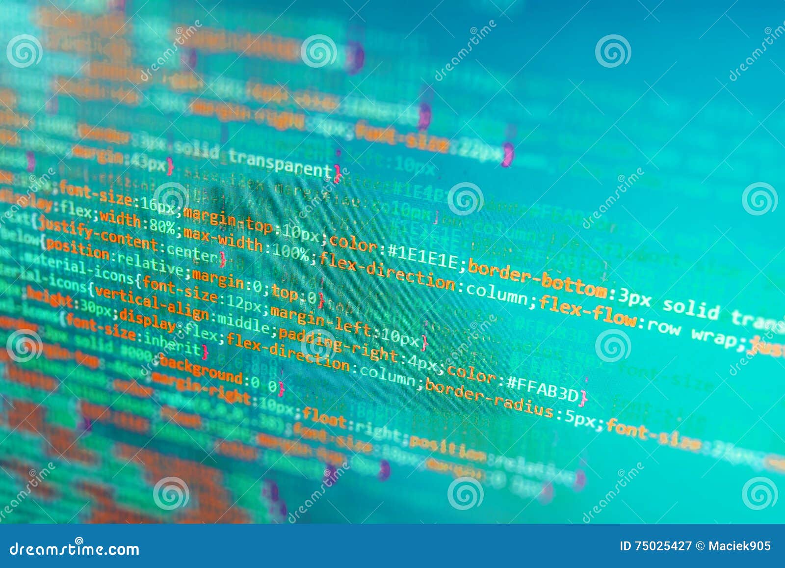 Software Developer Workspace Screen Stock Image Image Of Binary Digital 75025427