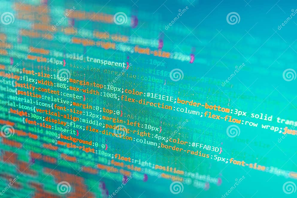 Software Developer Workspace Screen Stock Image - Image of binary ...
